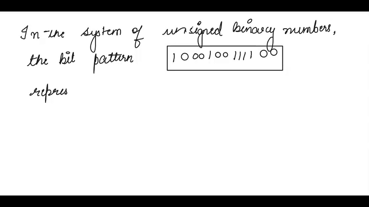 Consider The Binary Bit Pattern 1 0 0 0 1 0 0 1 0 0 1 1 1 0 0 As