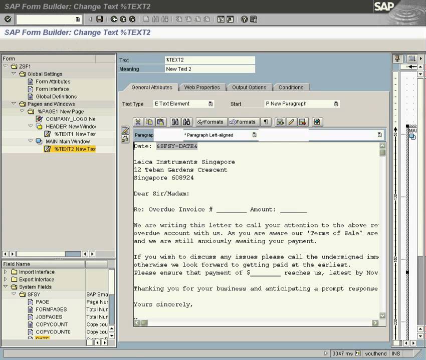 Sap Abap Smartform Basic Demo Youtube