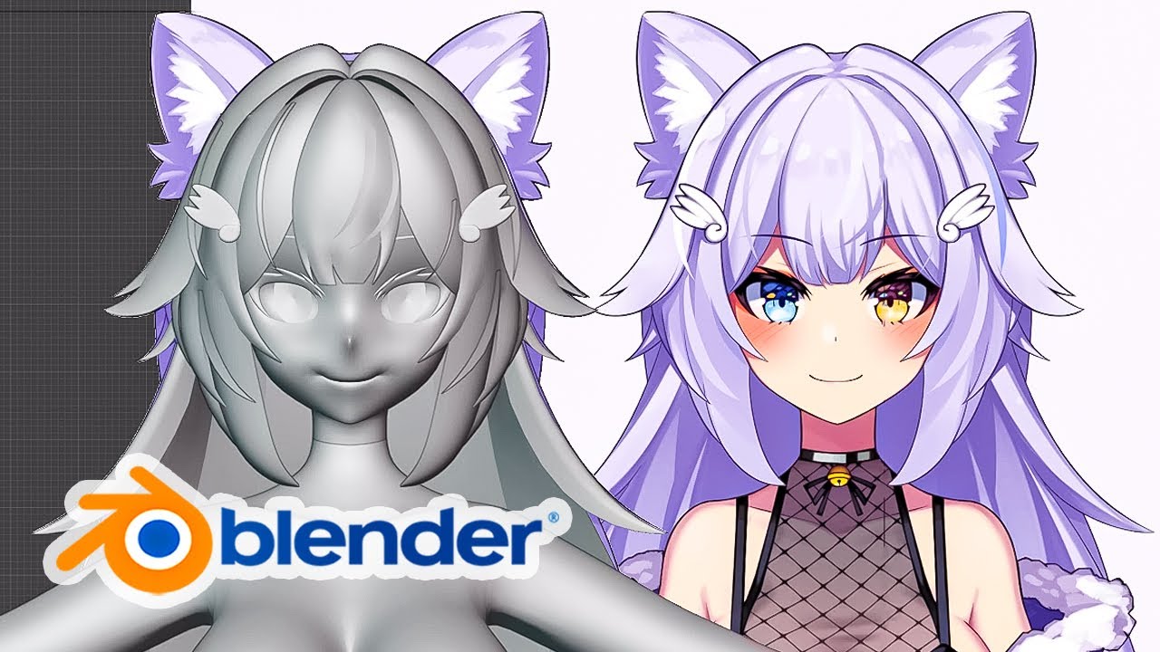 Anime Hair Modeling Texturing Blender Workflow Youtube