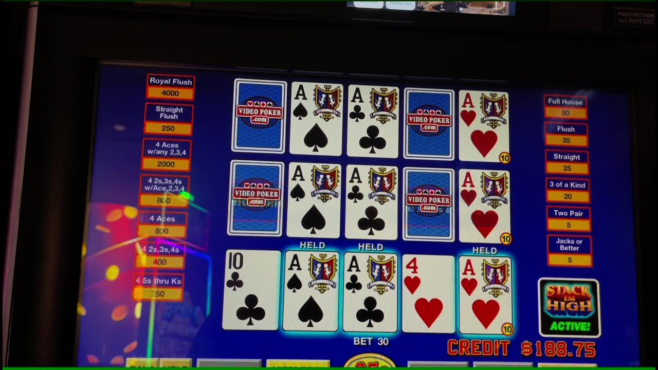 Stack Em High Video Poker At Foxwoods Youtube