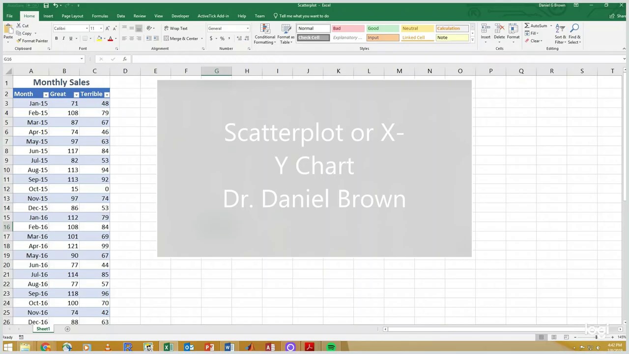 Excel Scatterplot Youtube