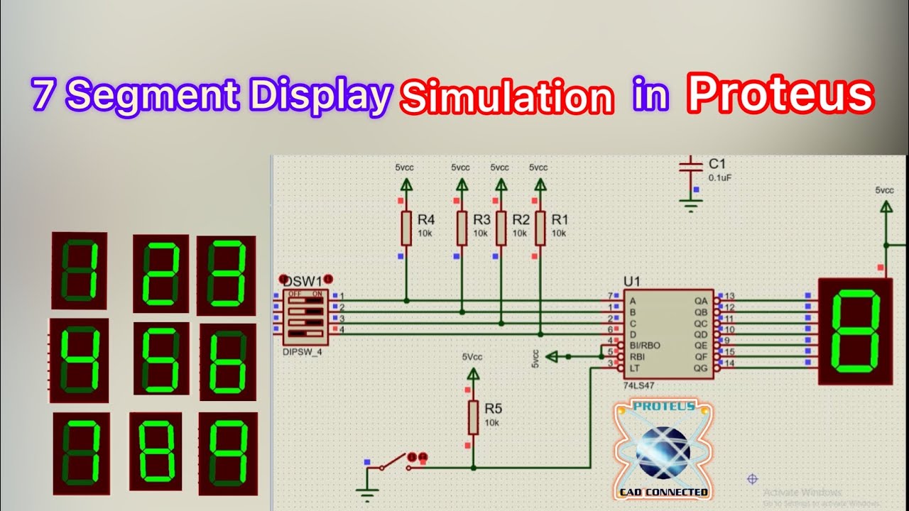 Arduino With Adc Module And 7 Segment Display Proteus Simulation