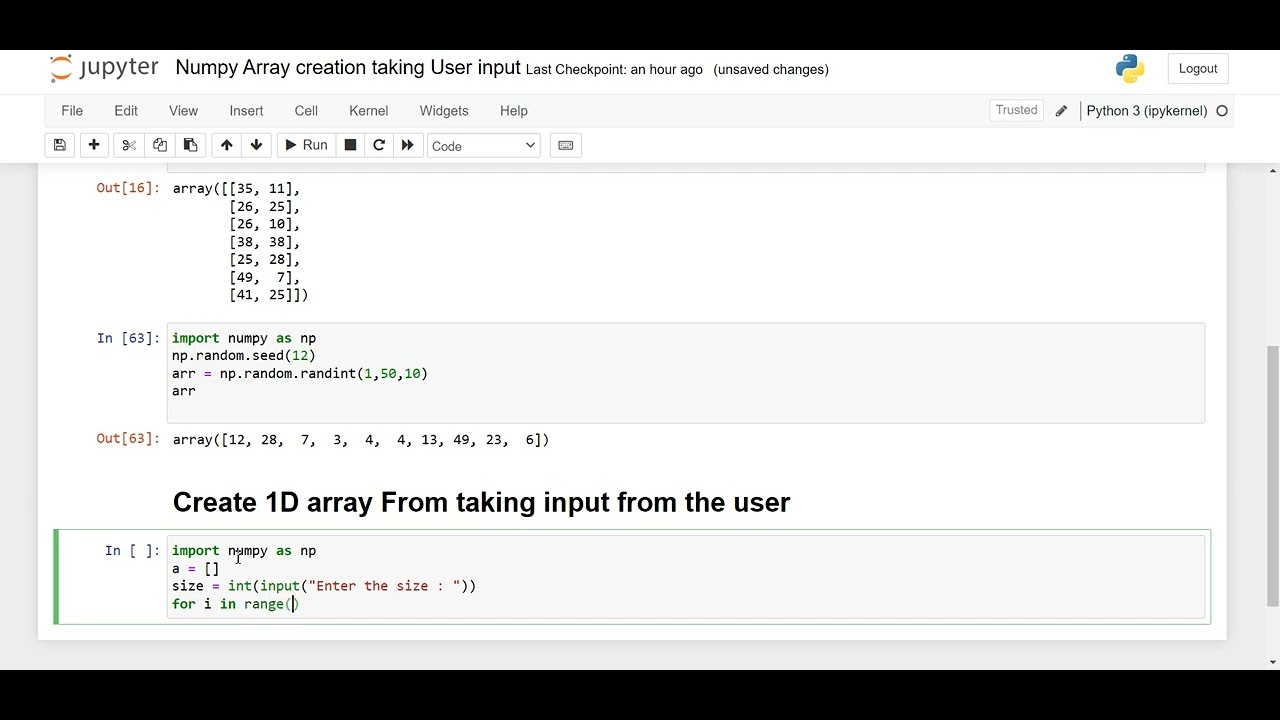Numpy Library Reshape Seed Creating 1d 2d Numpy Array By User