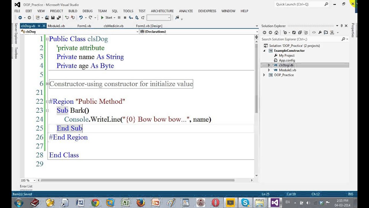 How To Use Constructor In Vb Net With Example Youtube