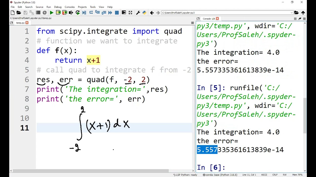 Numerical Integration Using Scipy Integrate Youtube