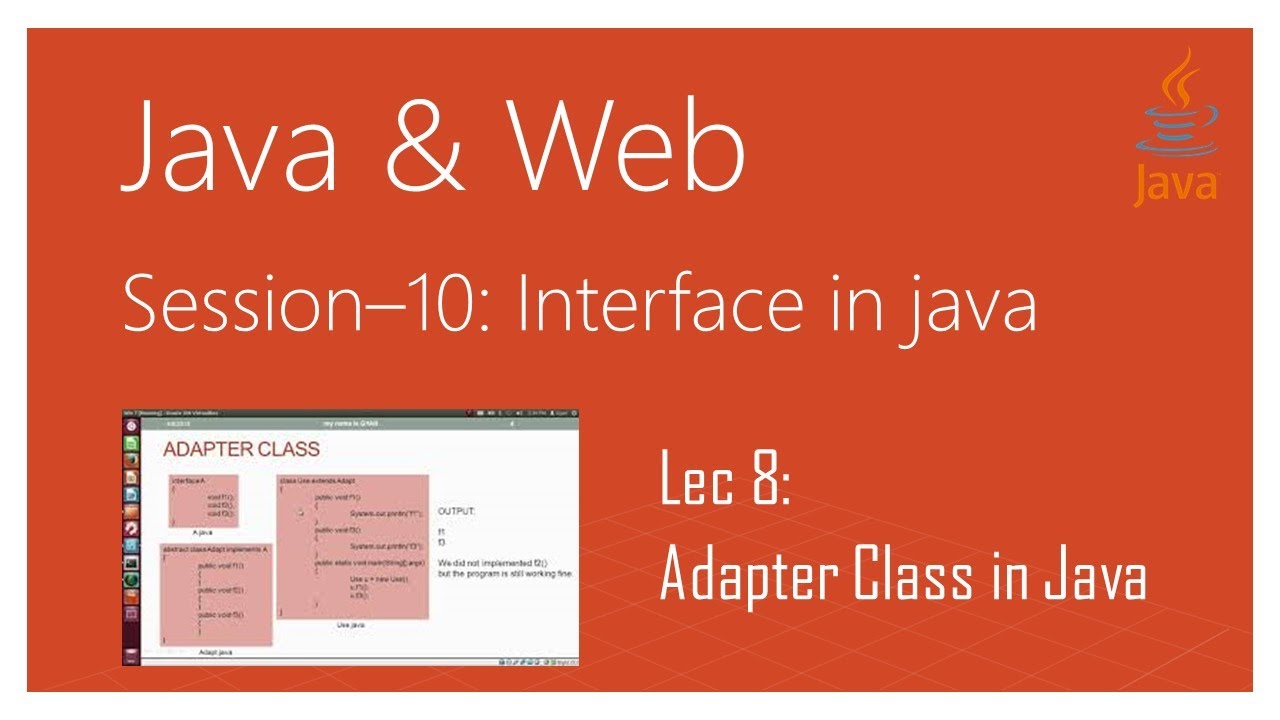 Interface In Java 8 Adapter Class In Java Youtube