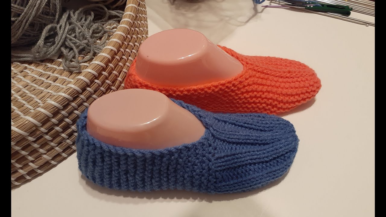 Pantoufle Au Tricot Knitted Slipper Facile à Faire Very Easy To Do