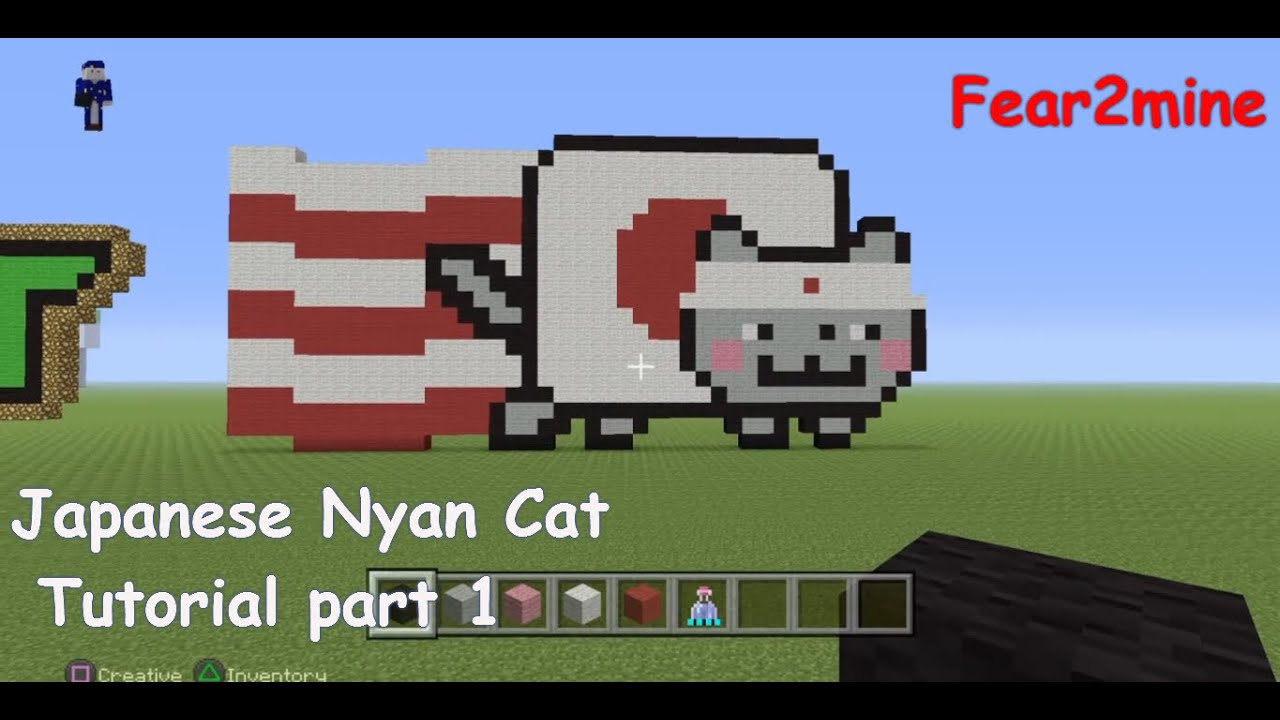 Minecraft Pixel Art Nyan Cat Japan Tutorial Part 1 Youtube
