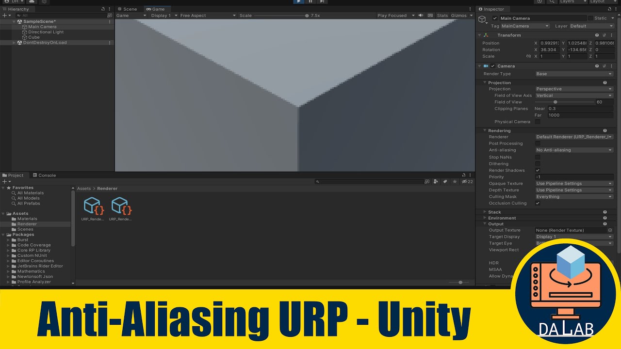 How To Set Anti Aliasing In Universal Render Pipeline Unity Youtube