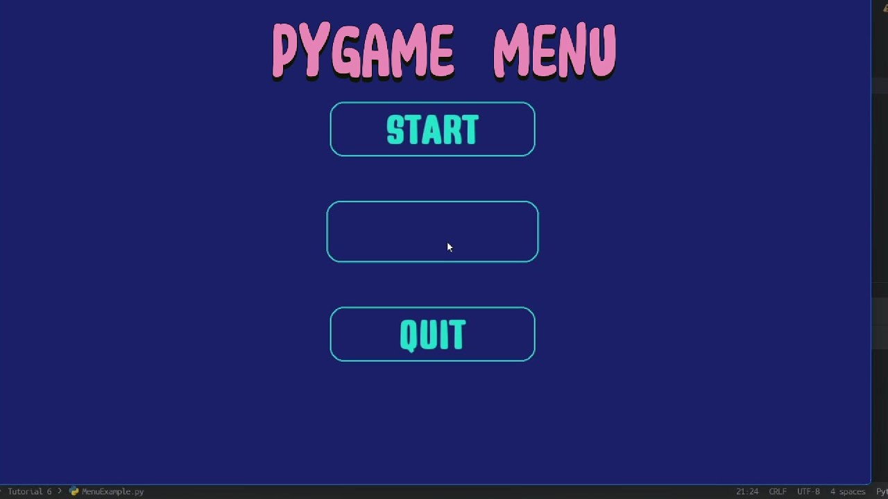 Táº O Menu Trong Pygame Pygame Tutorial 6 Youtube