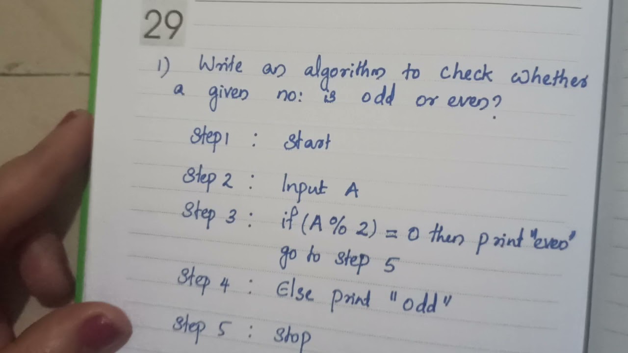 Odd Or Even Algorithm And Flowchart Youtube