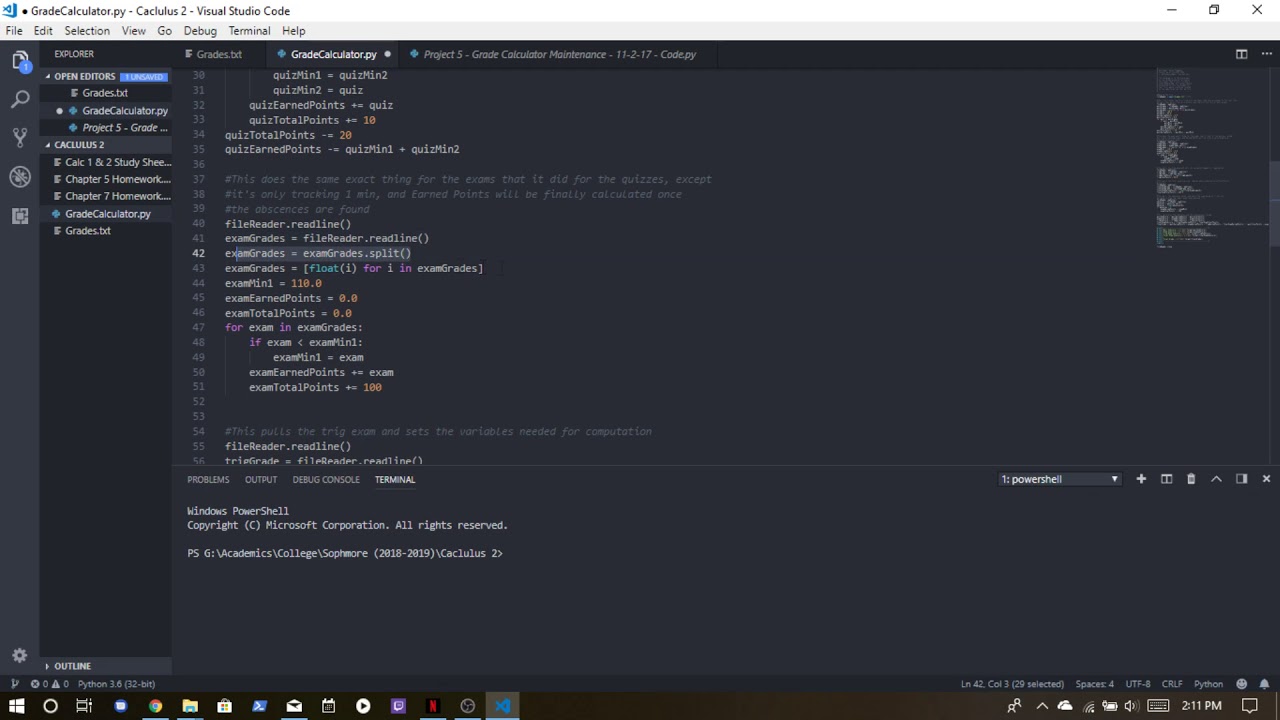 Grade Calculator Python Program Youtube