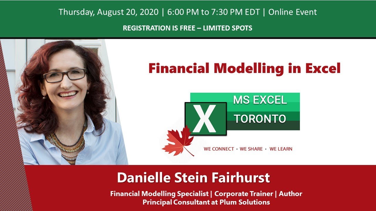 Ms Excel Toronto Financial Modelling With Excel By Danielle Stein