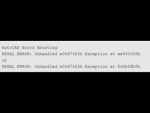 Autocad 2018 Continous Fatal Error Youtube