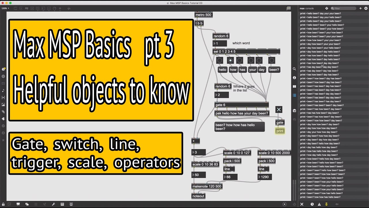 Max Msp Tutorial The Absolute Basics Part 3 Helpful Objects To