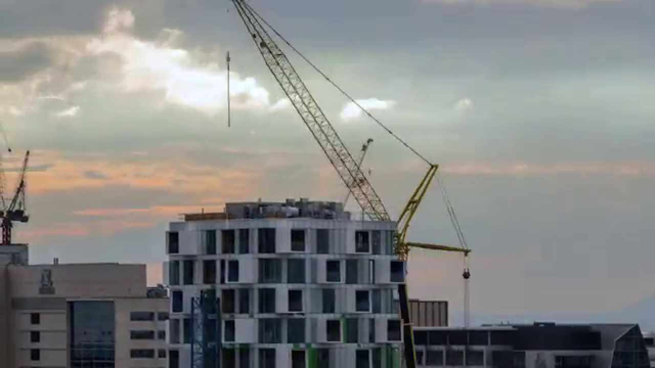 Time Lapse Tower Crane De Construction Youtube