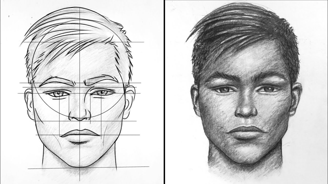 How To Draw A Realistic Male Face Step By Step For Beginners