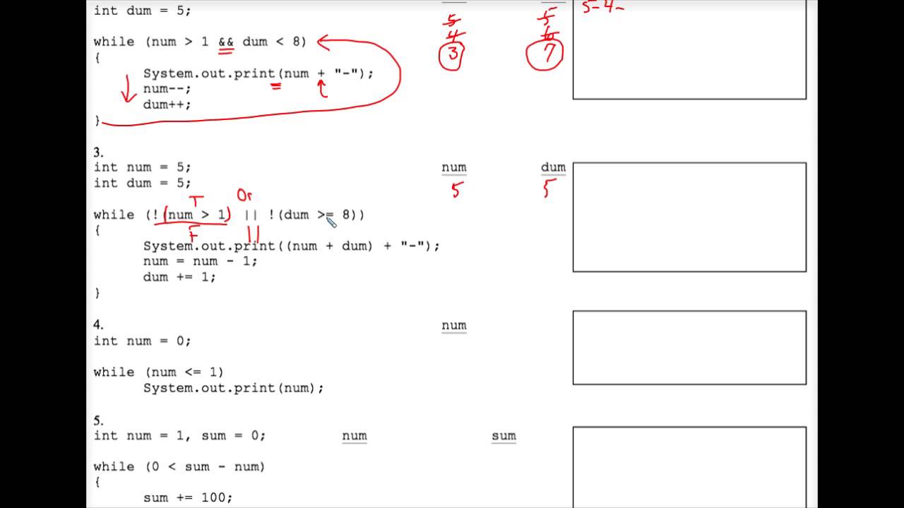Java While Loop Worksheet 2 Youtube
