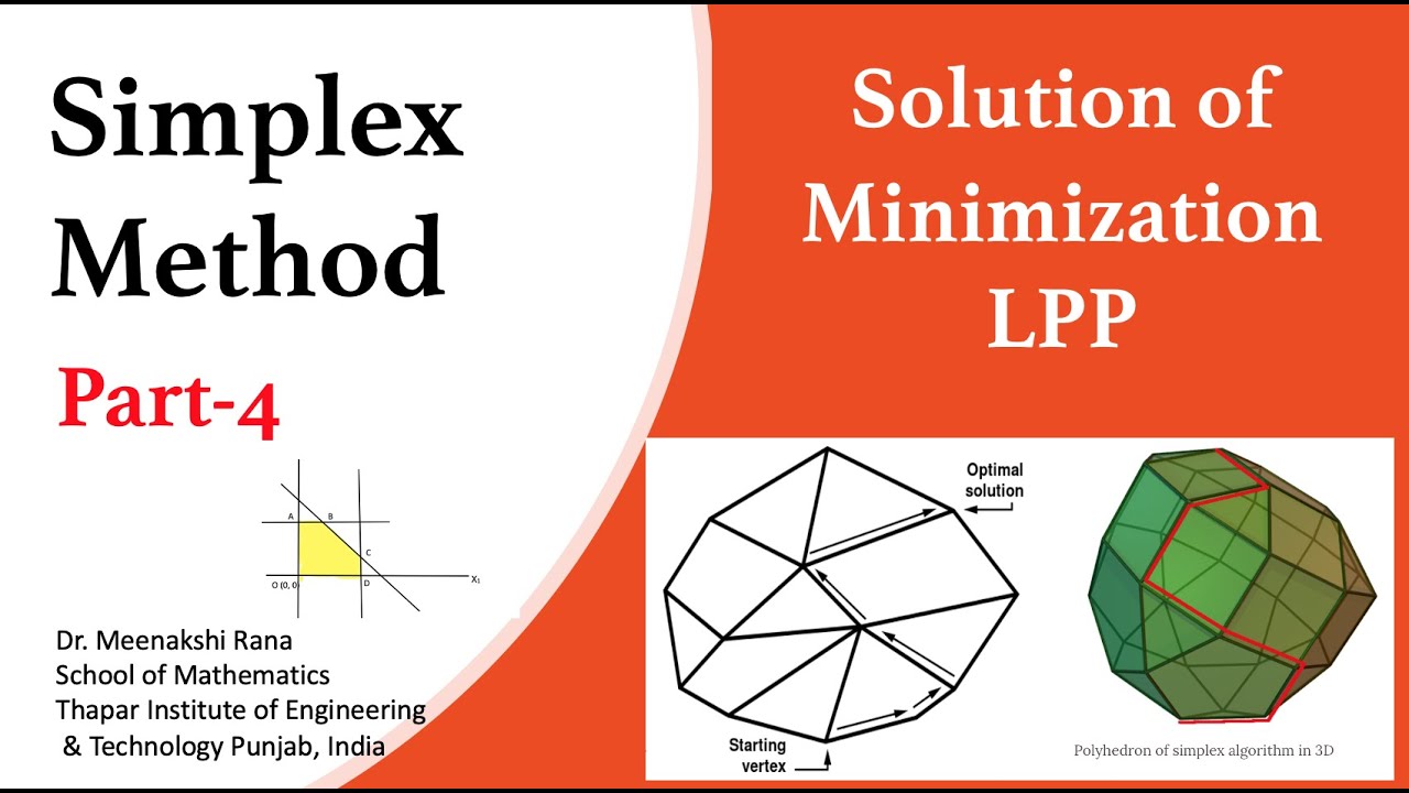 Simplex Method Part 4 Minimization Problem Youtube