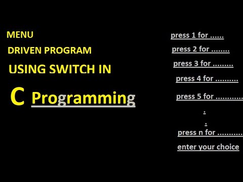Menu Driven Program Using Switch Statement In C C Language Youtube