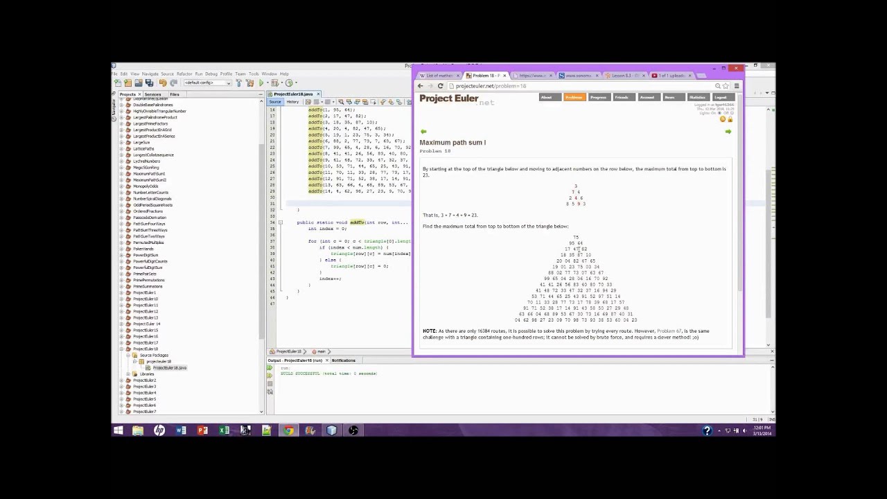 Project Euler 18 Youtube
