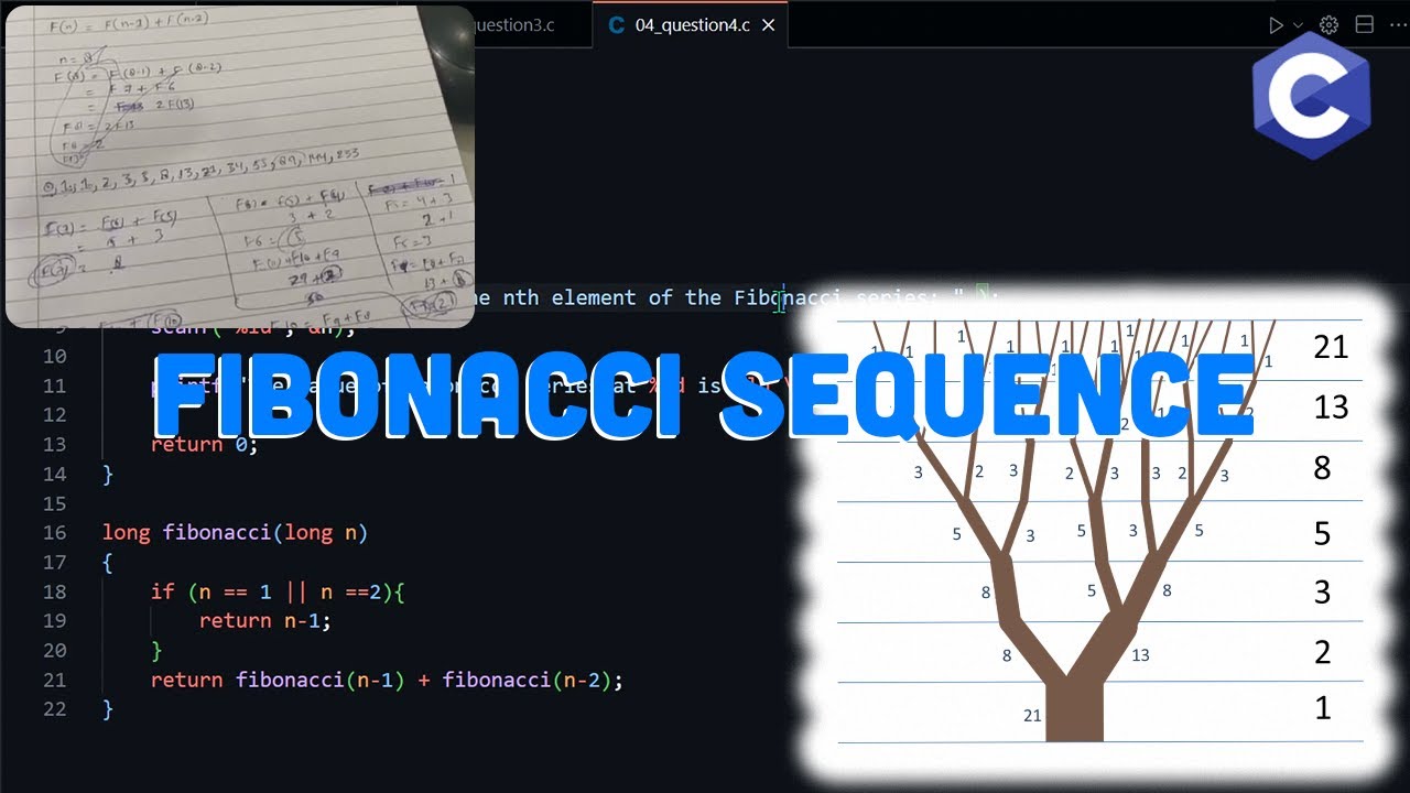 Fibonacci Sequence Program In C Youtube