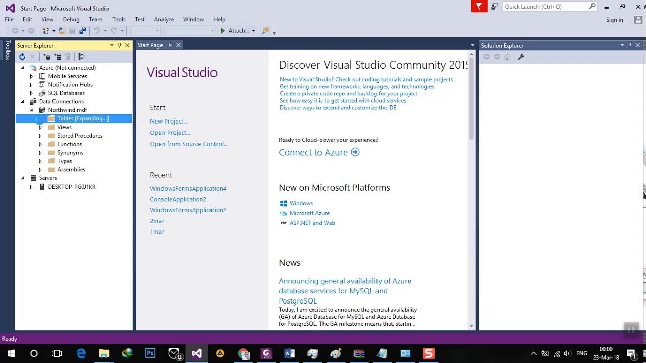 How To Connect Northwind Database In Visual Studio 2015 Youtube