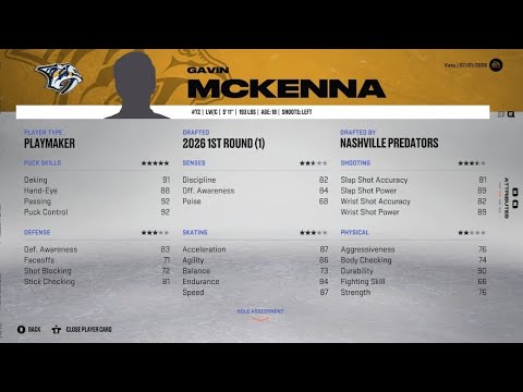 Vasy Roster Update 3 2026 Nhl Draft Youtube
