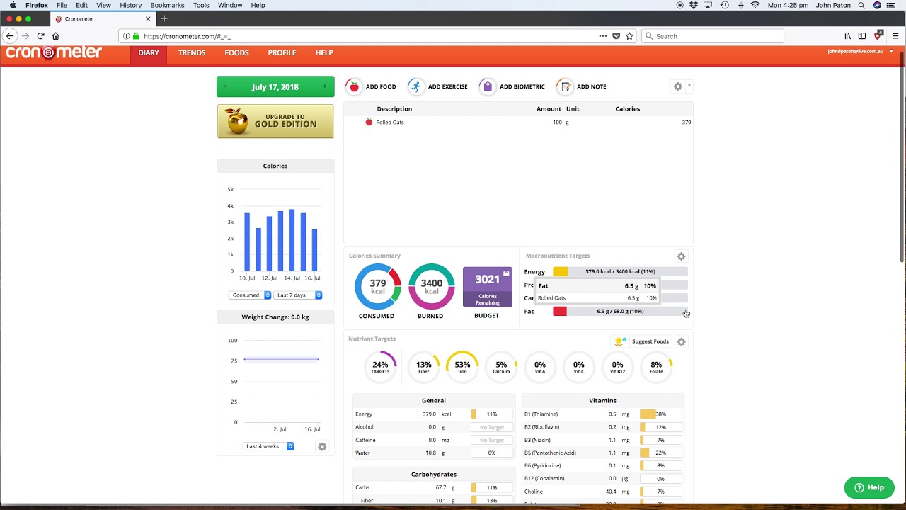 How To Use Cronometer Simple Version Youtube