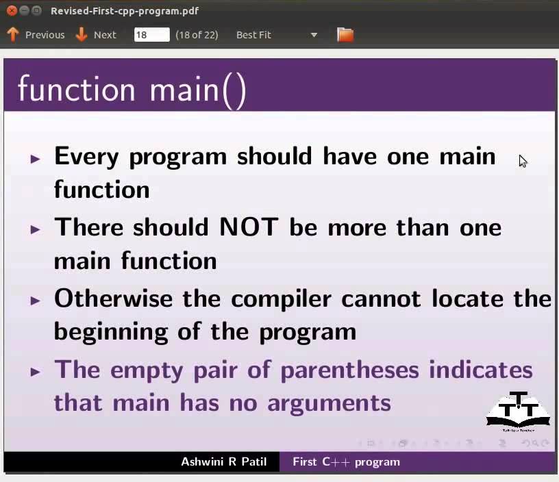 First Cpp Program English Youtube