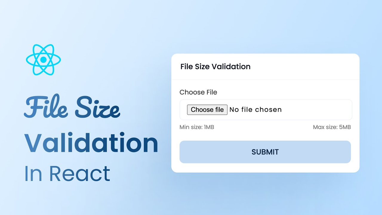 How To Validate File Size In React Js Youtube
