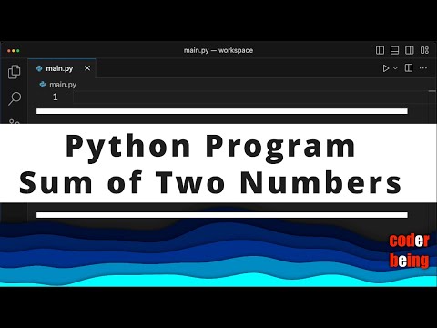 Python Program Sum Of Two Numbers Youtube