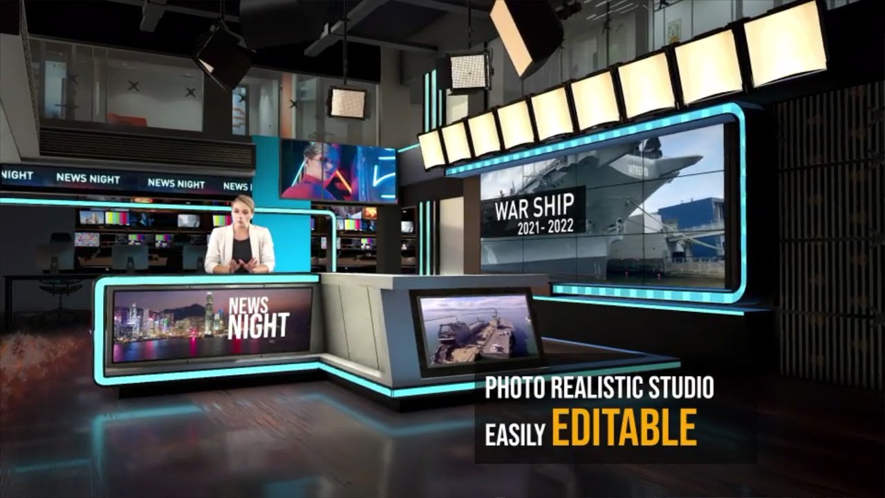 Virtual Studio Newsroom After Effects Template Youtube
