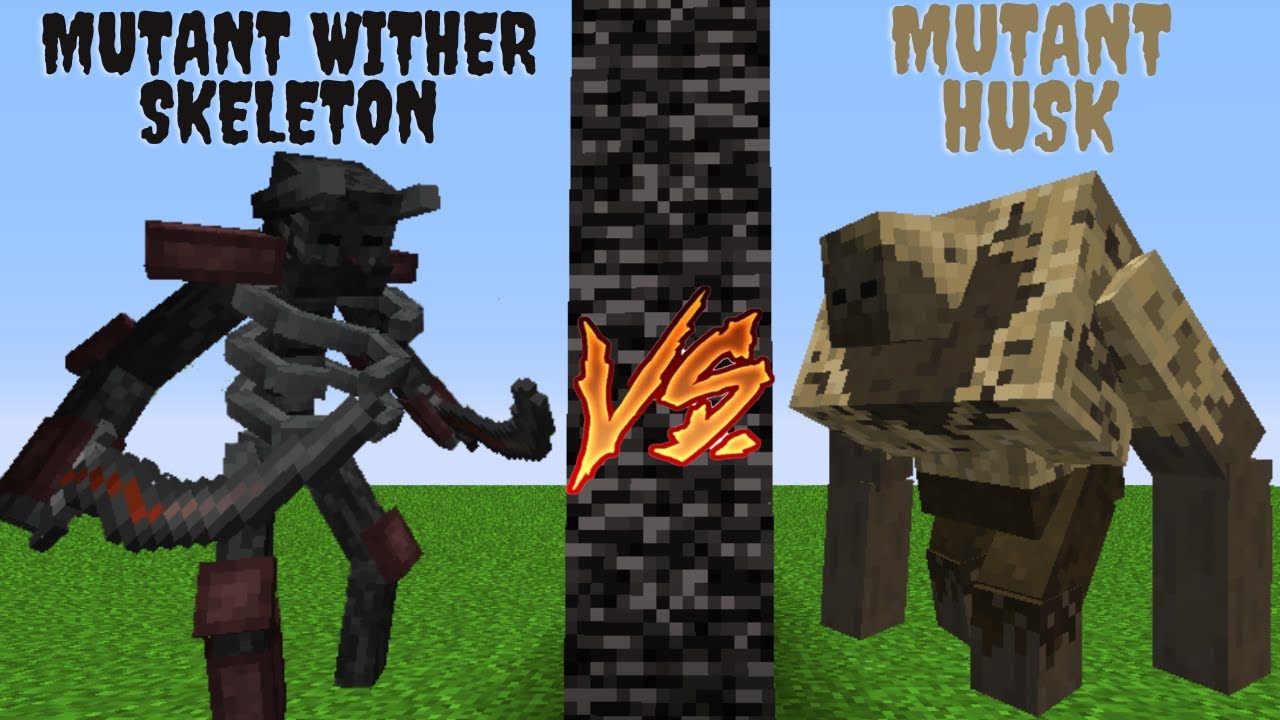 Mutant Husk Vs Mutant Wither Skeleton Minecraft Mob Battle Youtube