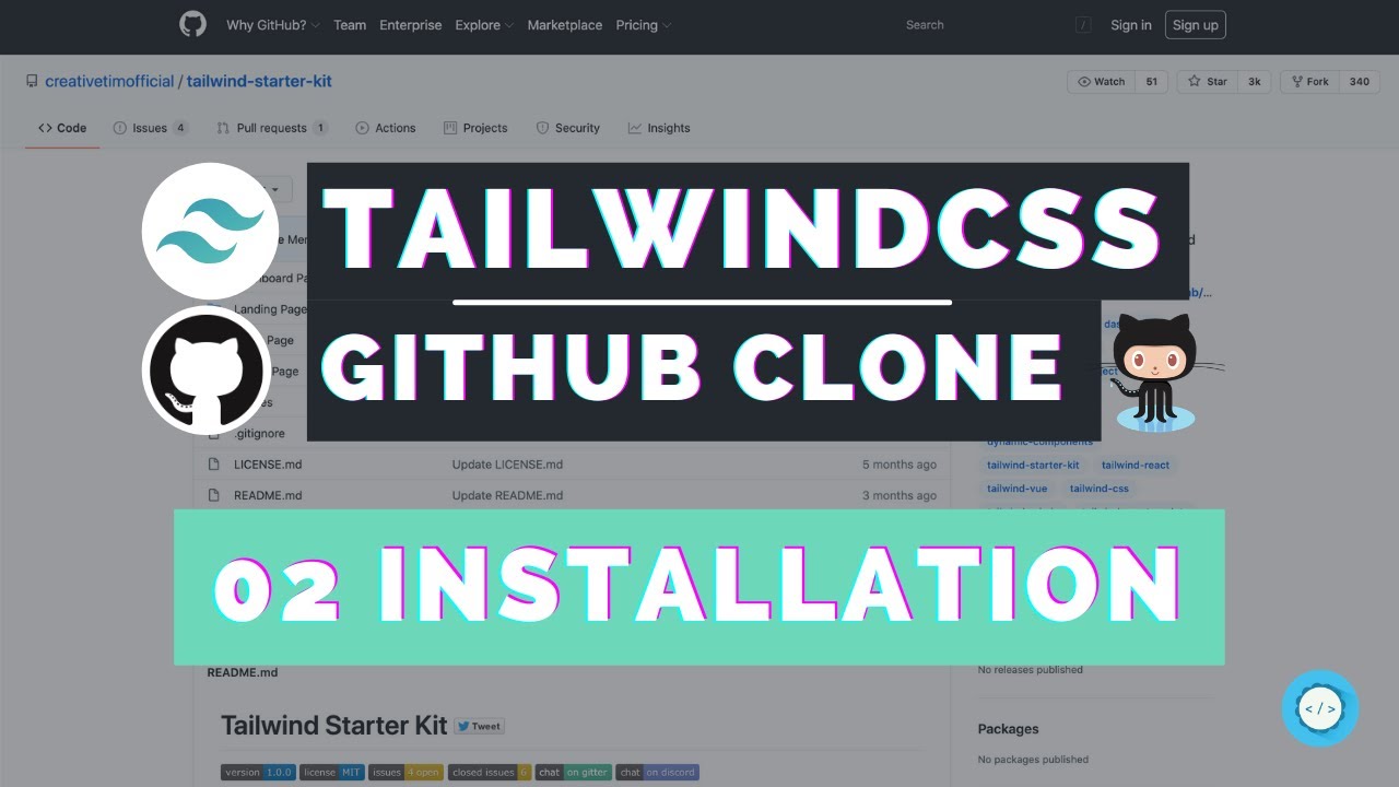 02 Tailwindcss Github Clone Tutoriel Installation Youtube