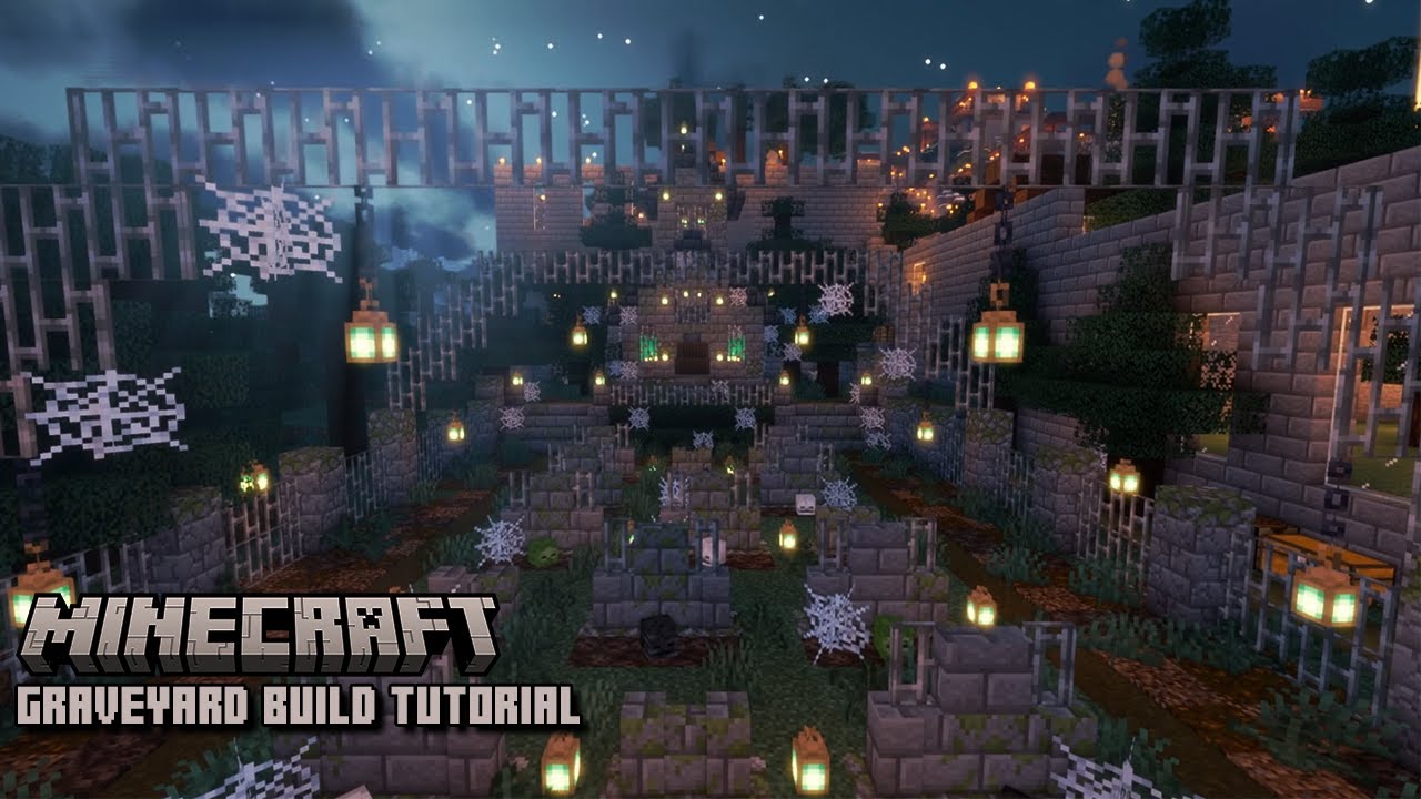 Minecraft How To Build A Graveyard Crypt Tutorial Youtube