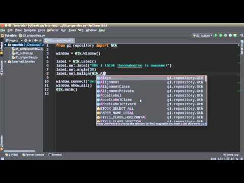 Python Gui Development With Gtk 3 Tutorial 3 Properties Youtube