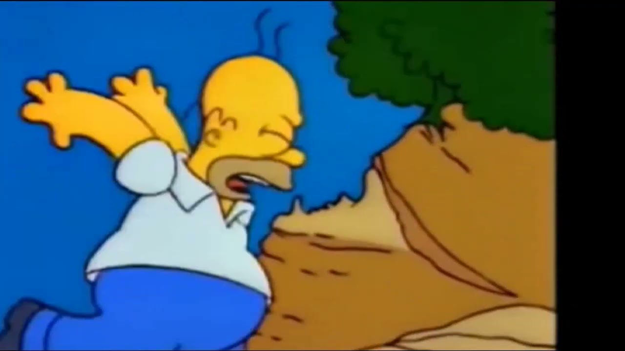 Homer Falls Off A Cliff Youtube
