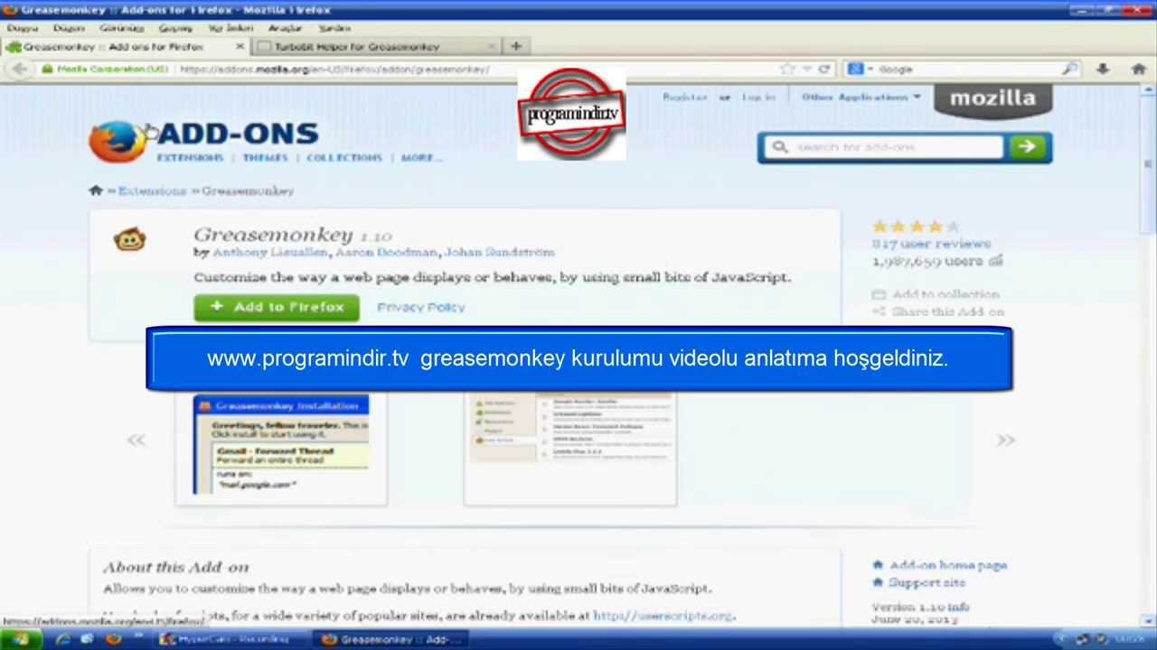 Greasemonkey Kurulumu Youtube