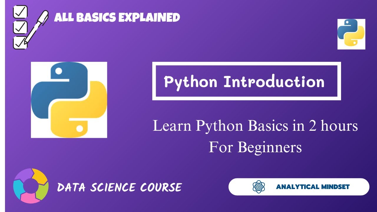 Python Fundamentals For Beginners Learn Python In 2 Hours For Data