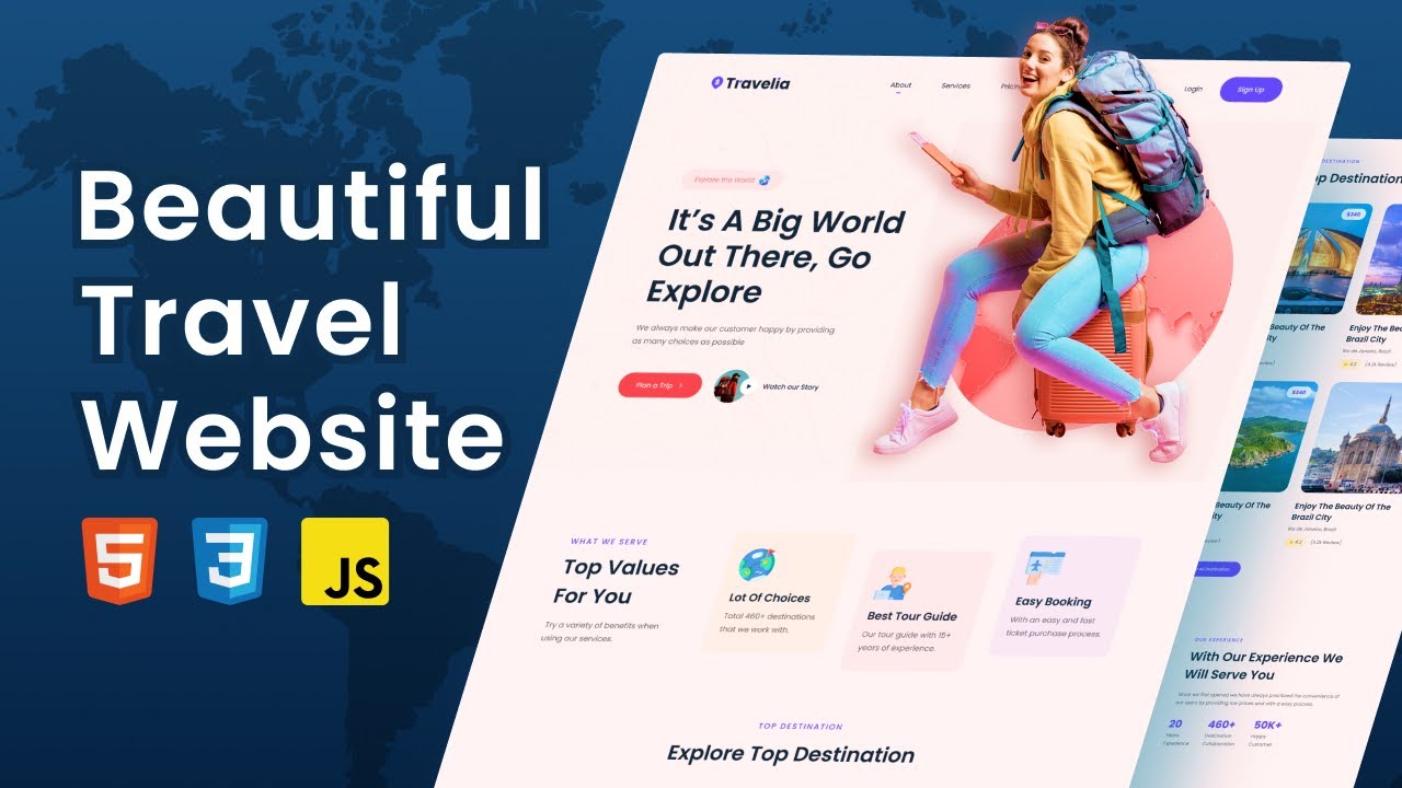 How To Build Travel Website From Scratch Using Html Css Javascript