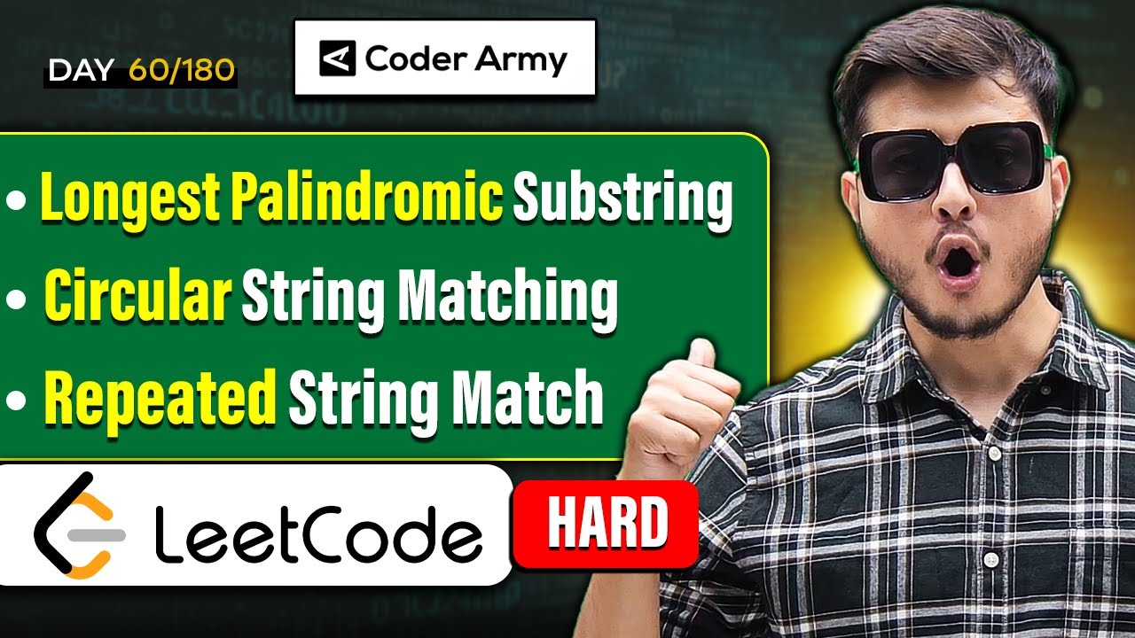 Lecture 44 Strings Hard Problems For Coding Round Youtube