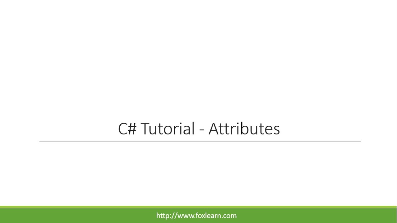 C Tutorial Attributes Youtube