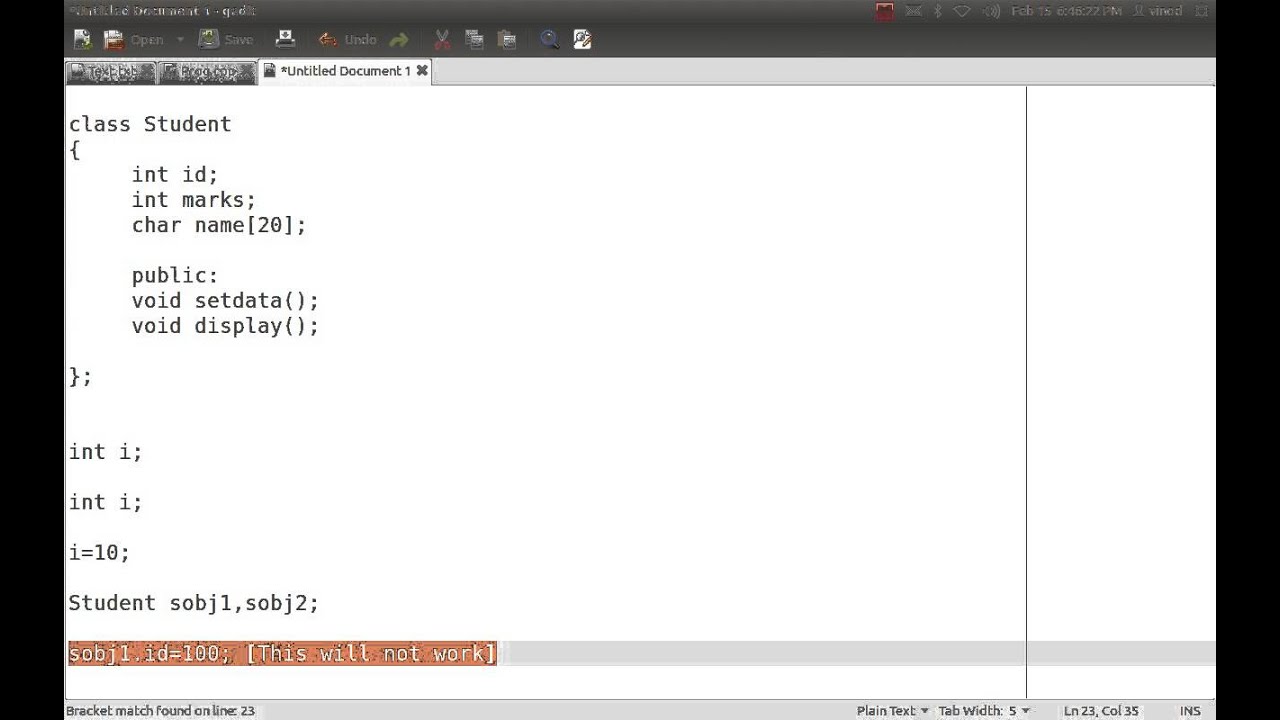 Class And Object Youtube