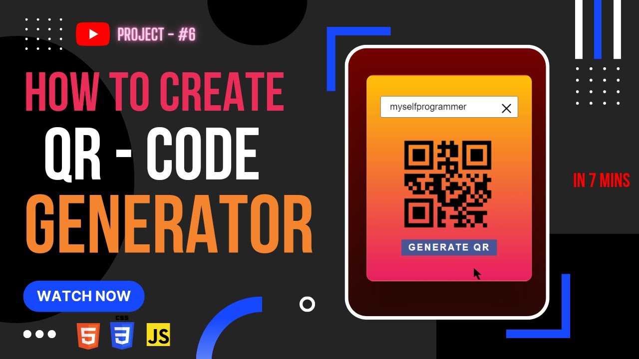 How To Create A Qr Code Generator Using Javascript Javascript Youtube