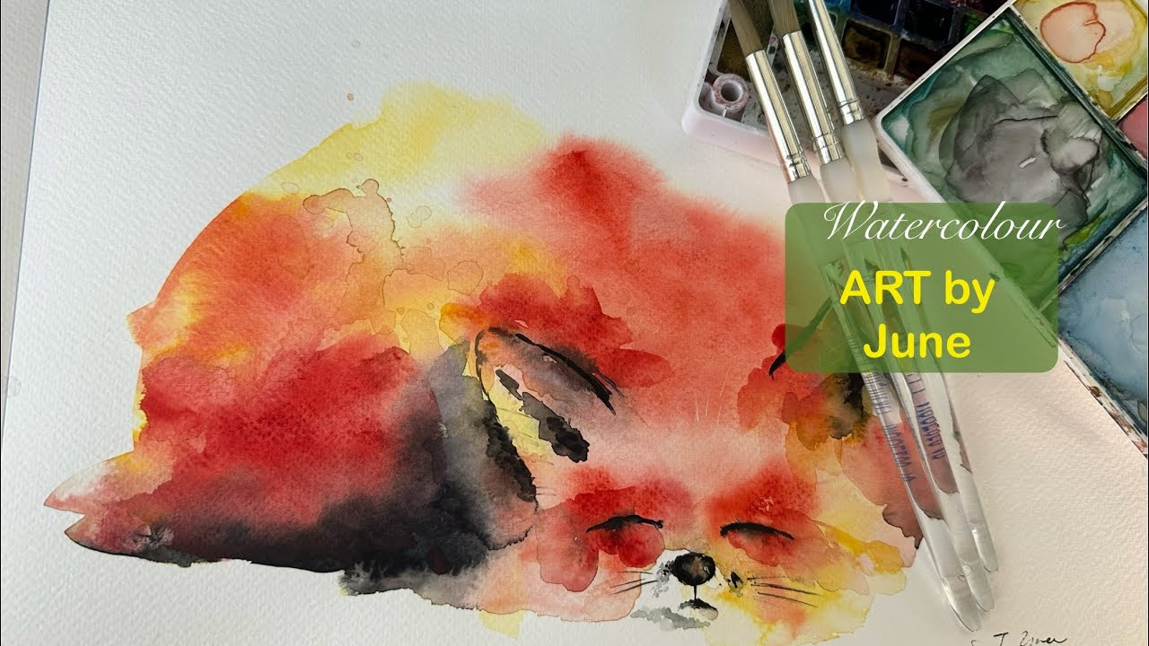 Easiest Quick Watercolour Little Fox Painting In 20 Minutes For