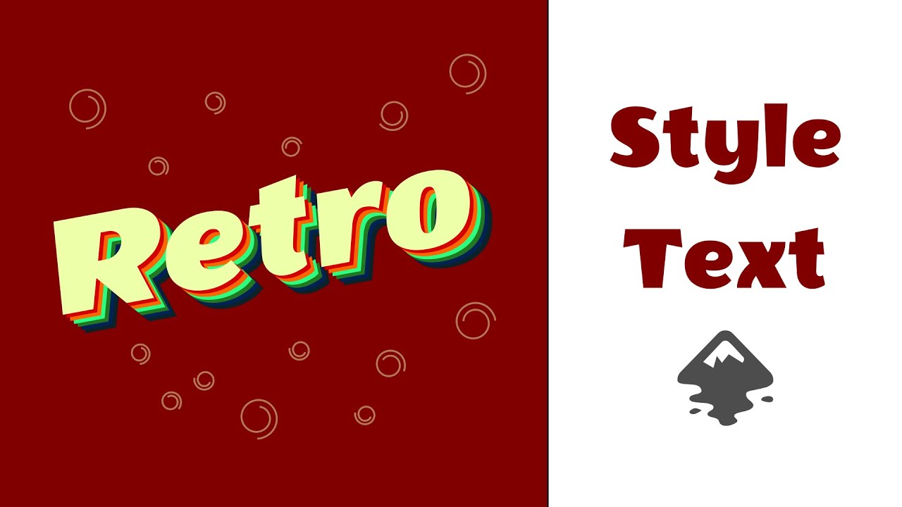 Inkscape Svg Tutorial How To Draw Retro Text Style Youtube