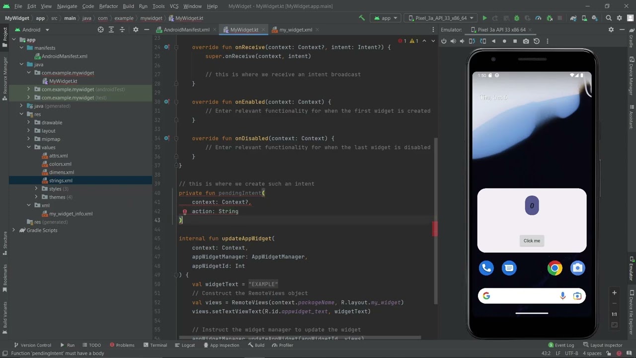Build A Basic Android App Widget With Kotlin Youtube