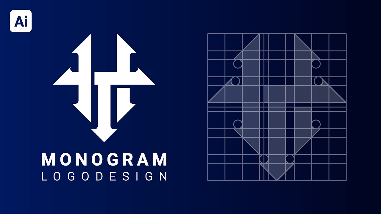 Minimal Monogram Logo Design In Adobe Illustrator Logo Grid Youtube