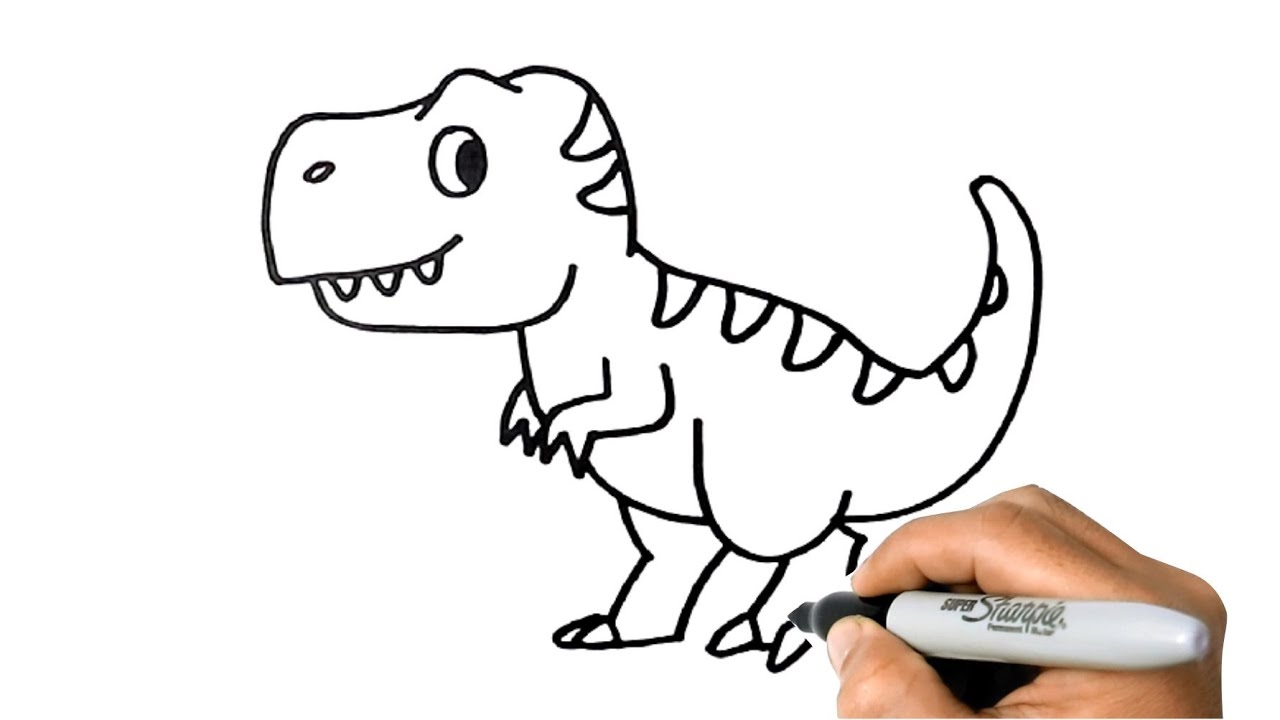 How To Draw Cute T Rex Dinosaur Drawing T Rex Easy Yout – Eroppa